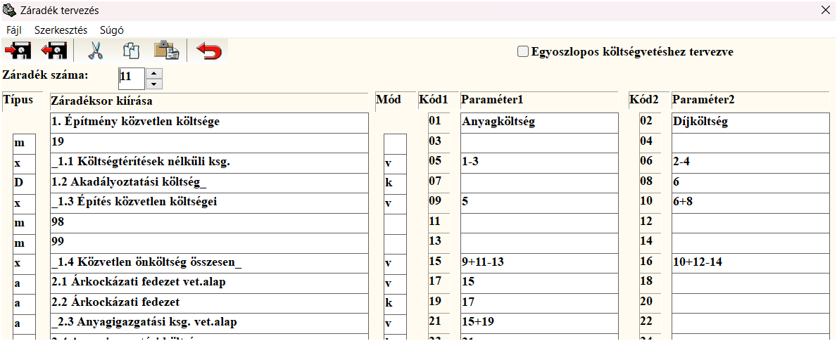TERC - Különleges munkanemek használata a TERC V.I.P. rendszerében